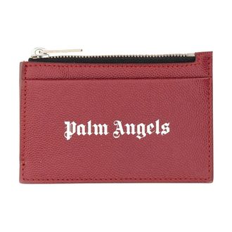 Palm Angels Kartenetui mit Rei&szlig;verschluss und Logo-Detail - - Accessories - Herren - Rot - ONE SIZE