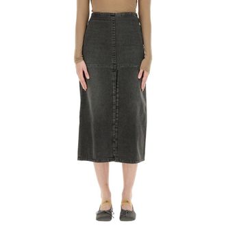 Maison Margiela Denim Midi Rock - - Skirts - Damen - Grau - S