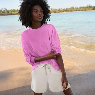 Lands End Leichtes Sweatshirt, Damen, Größe:56-58 plus, Pink, by Lands End