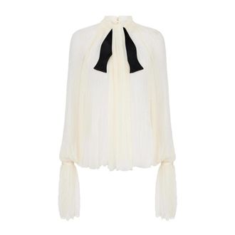 Elisabetta Franchi Bluse aus Cr&ecirc;pe-Stoff - - Blouses & Shirts - Damen - Beige - XL