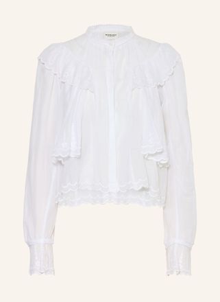 Isabel Marant Marant &Eacute;toile Bluse Kelmon Mt Lochspitze Und R&uuml;schen weiss