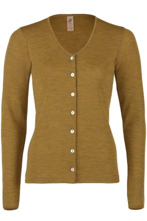 Engel Natur, Damen Strickjacke, 100% Wolle (kbT) (42-44, Safran Melange)