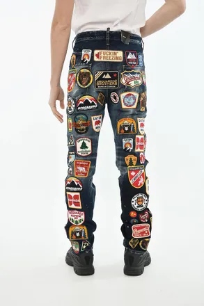Dsquared2 Regular-Fit-Jeans mit Allover-Patch 19cm Dsquared2