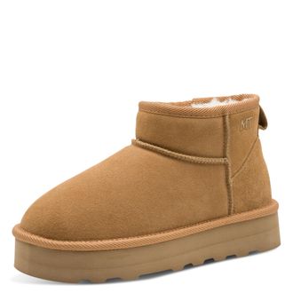 Marco Tozzi Damen Stiefeletten aus Leder Bequem, Braun (Cognac), 37 EU