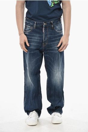 Dsquared2 Straight-Leg Jeans LOOSE with Silver Buttons 23cm size 48