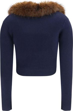 Self Portrait Womens Blue Wool Oves Aries Cardigan Clothing