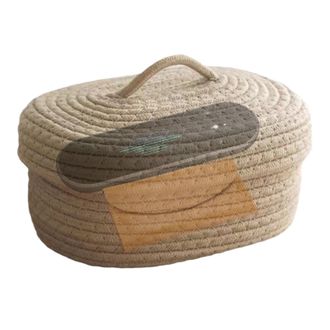 Generic Gewebter Aufbewahrungsbehälter - Langlebiger Baumwollseil-Organizer mit Deckel, dekorative Box für Spielzeug, Zubehör und tägliche Essentials | mehrer