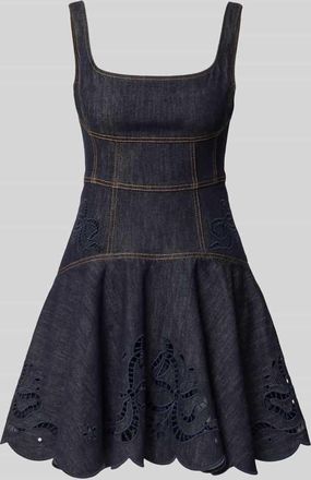 Self Portrait Minikleid in Denim-Optik