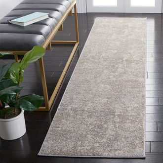 Safavieh Zeitgen&ouml;ssische Teppich f&uuml;r Wohnzimmer, Esszimmer, Schlafzimmer - Madison Collection, Kurzer Flor, Grau und Beige, 61 X 244 cm