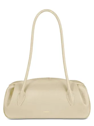 Yuzefi Womens Oyster Bag Small Ivory Leather Shoulder