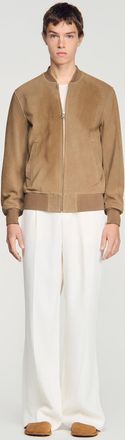 Sandro Blouson en cro&ucirc;te de cuir zipp&eacute;