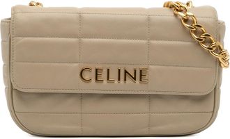 Celine Hobo Bags - Matelasse Goatskin Monochrome Chain Shoulder Bag - Gr. unisize - in Braun - für Damen