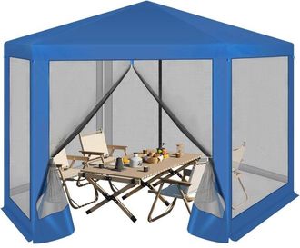 Woltu Tonnelle de Jardin Ext&eacute;rieur 3, 8 x 3, 3 m Woltu avec Moustiquaire, Pergola Jardin Ext&eacute;rieur, Tente de R&eacute;ception, avec Parois Lat&eacute;rales en Maille