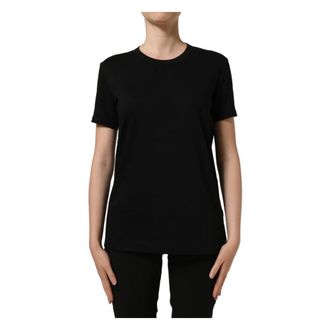 Dolce & Gabbana T-Shirt mit Rundhalsausschnitt und kurzen &Auml;rmeln - - Tops - Damen - Schwarzk - S