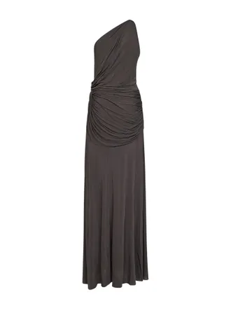 Alex Perry Womens Dress Twisted One-Shoulder Grey Viscose