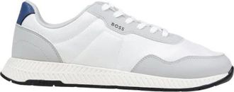 HUGO BOSS Homme, Chaussures, Gris, Taille: 44 EU Baskets en polyester &agrave; lacets