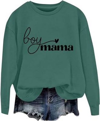 Generic Sweat-shirts en forme de coeur pour femme - Pull &agrave; manches longues - Pull d&eacute;contract&eacute; ample &agrave; col rond - Pull dautomne en tricot pour femme, Vert noir