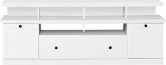Trendteam Baxter - TV-Schrank - Wei&szlig; - TV-Unterteil mit 2 T&uuml;ren, 6 offenen F&auml;chern und Einer Klappe - (BxHxT) 177 x 65 x 41 cm - inkl. Aufsatz