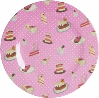 Rice Speiseteller aus Melamin, Rosa, mit S&uuml;&szlig;igkeiten, 20 cm