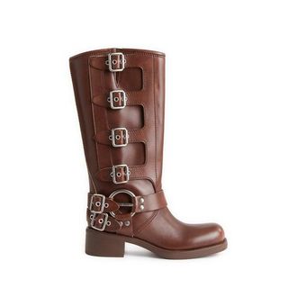 Miu Miu Bottes &agrave; sangles en cuir