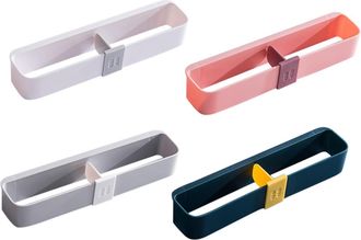 Holibanna 4 Stück Teiliges Wand Schuhregal ohne Bohren Platzsparender Kunststoff Pantoffelhalter Vielseitiger Bad und Flur Organizer Weiß Rosa Blau Einfach zu M