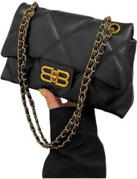 Generic Oblique Span Bag Sac &agrave; bandouli&egrave;re r&eacute;tro pour femme, Noir, A