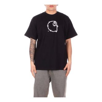 Carhartt Work in Progress Homme, Tops, Noir, Taille: S T-Shirt Barbwire