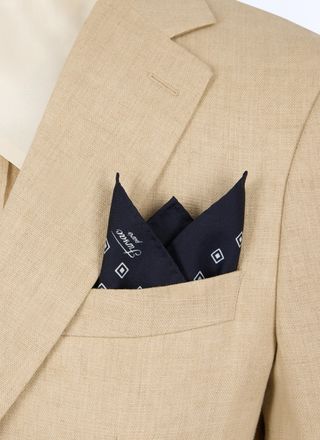 Fursac Pochette en soie &agrave; pois - Taille Unique - Homme