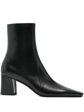Saint Laurent bottes &agrave; bout carr&eacute; et talon &eacute;pais - Noir