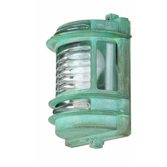 Licht-Erlebnisse Licht-erlebnisse - Außenwandlampe Messing IP64 E27 Grün Wandlampe außen Haus