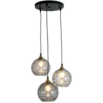 Holl&auml;nder Holl&auml;nder - gebraucht] H&auml;ngeleuchte Milano Drei Schirme Aus Rauchglas Deckenlampe Lampe B-Ware