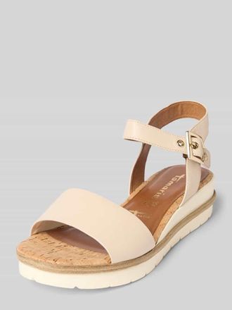 Tamaris Sandalette aus Leder mit Keilabsatz