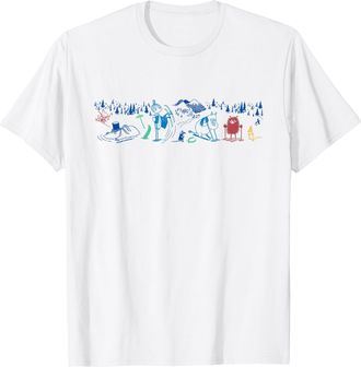 Moomin Color Mymble Moomintroll Stinky Skifahren Wintersport Spiele T-Shirt
