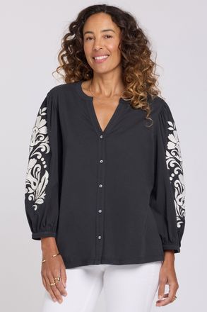 NYDJ Bestickte Strickbluse