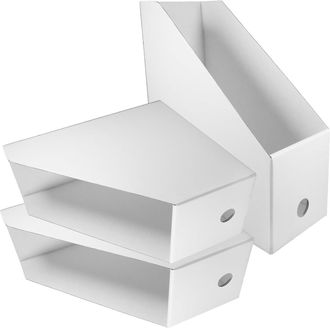 Soimiss 3 Stück Papier Aktenhalter Breit Stabiler Stehsammler mit Hoher Belastbarkeit Schreibtisch Organizer für Magazine und Dokumente Platzsparend Langlebig