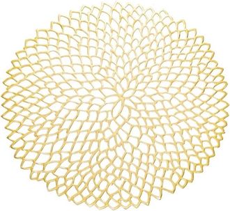 Generic Tischset for Esstischmatte, weiches PVC, rund, Tischset, Matten, Kaffeetasse, Tischuntersetzer, Heim-Desktop-Dekoration(Gold)