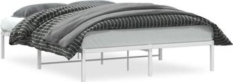 vidaXL Cadre de lit m&eacute;tal sans matelas blanc 160x200 cm Vidaxl