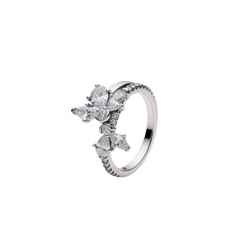 Pandora Asymmetrischer Ring Herbarium Leuchtende Bl&uuml;ten Gr&ouml;&szlig;e 52 - - Accessories - Damen - Grau - 56 MM