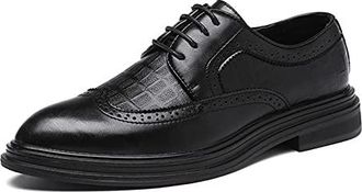 Generic Chaussures habill&eacute;es for Hommes, &agrave; Lacets, Richelieu, Bout Pointu, Motif &eacute;cossais, gaufr&eacute;, Bout Rond, Similicuir, Semelle en Caoutchouc, antid&eacute;rapante