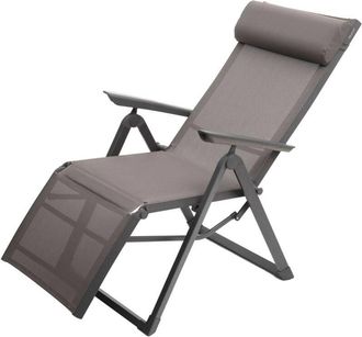 Hesperide Hesperide - Fauteuil de jardin inclinable Decima noisette & praline 8 positions en aluminium traité époxy - Hespéride