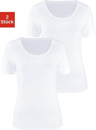 Vivance T-Shirt aus elastischer Baumwoll-Qualität (2er-Pack)