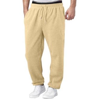 Generic Pantalon d&eacute;contract&eacute; pour homme - Couleur unie - Pantalon de travail tendance - Cordon de serrage - Taille &eacute;lastique - Pantalon de jogging pour homme,