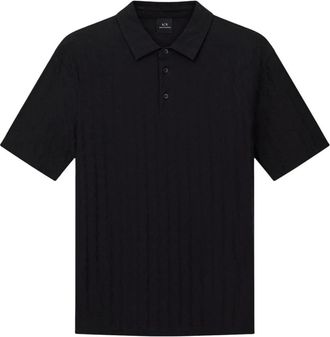 A|X Armani Exchange Homme, Tops, Noir, Taille: 2XL Polo &agrave; Manches Courtes avec Fermeture Boutonn&eacute;e