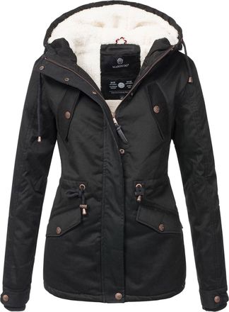 Marikoo Damen Winterjacke Manolya mit Teddyfellfutter & Baumwoll-Obermaterial