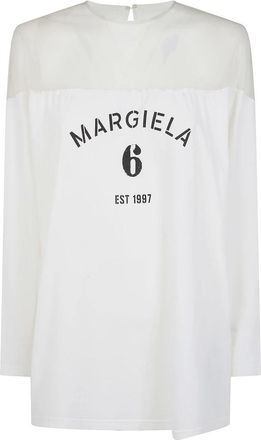 Maison Margiela Femme, Tops, Blanc, Taille: 38 FR T-Shirt &agrave; Manches Longues