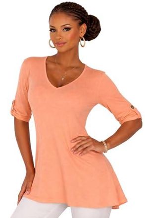 Eye Catch Plus - Tunique Basique col en V - Shellie - Femme - Grandes Tailles