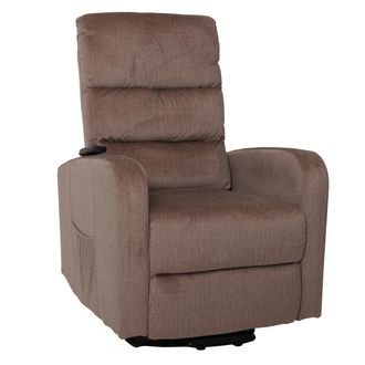 Mendler Fernsehsessel HWC-K62, Sessel Relaxsessel TV-Sessel, Liegefunktion Aufstehhilfe elektrisch, Metall Chenille - braun