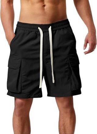 Generic Pantalon d&eacute;contract&eacute; pour homme - Short de travail - Short d&eacute;t&eacute; pour homme - Pantalon de sport pour homme - Short de basket-ball pour homme, Noir, M