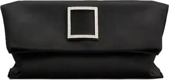 Roger Vivier Femme, Sacs, Noir, Taille: ONE Size Trompette Strass Soft Pochette