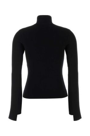 Courr&egrave;ges Womens Black Viscose Blend Sweater Heritagewhite Exterior: Polyester Maglieria